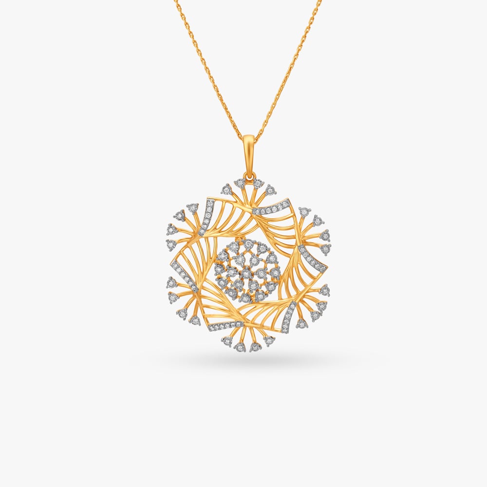 Lovely Floral Diamond Pendant