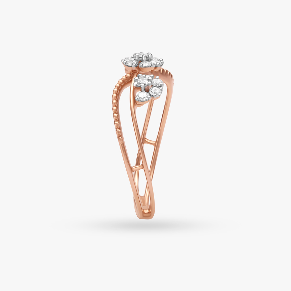Contemporary Crossover Diamond Ring
