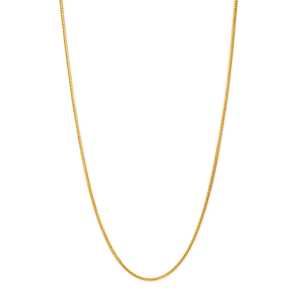 22KT Yellow Gold Effulgent Subtle Heart Carved Motif Gold Chain