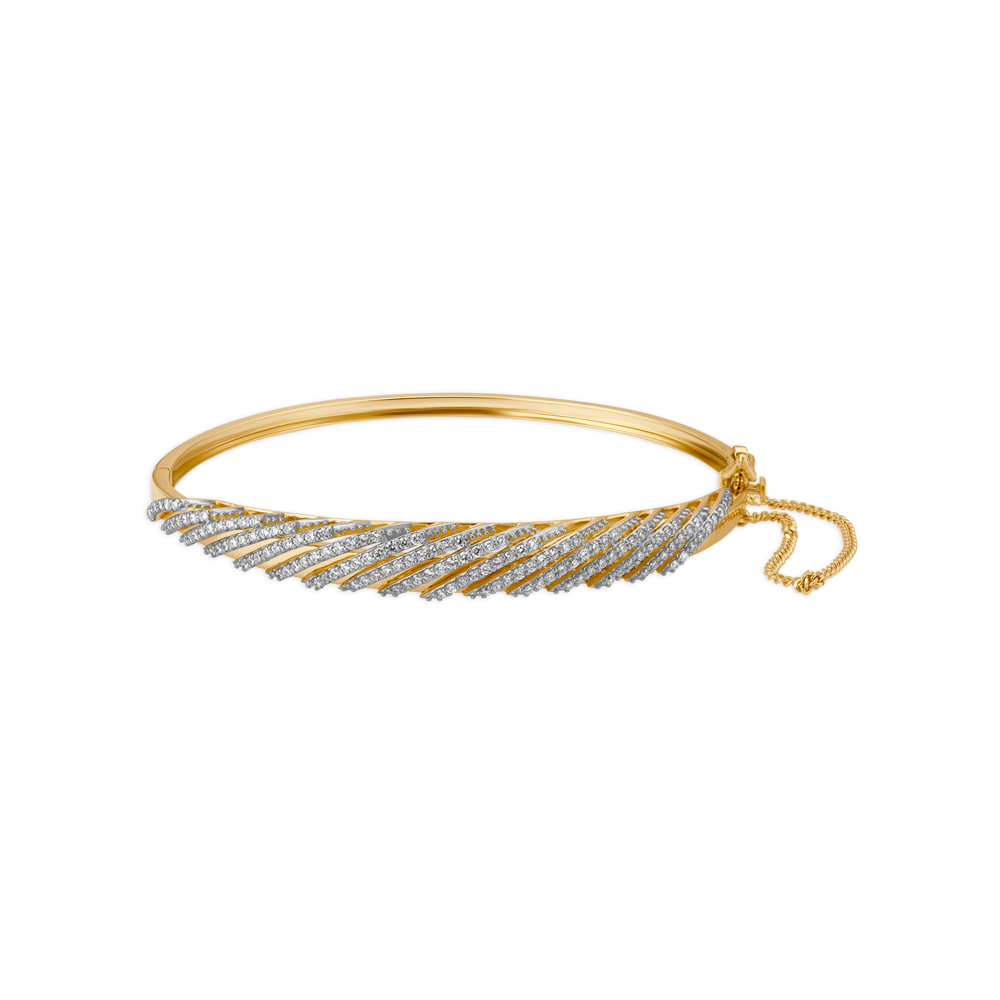 Enchanting Striped Diamond Bangle
