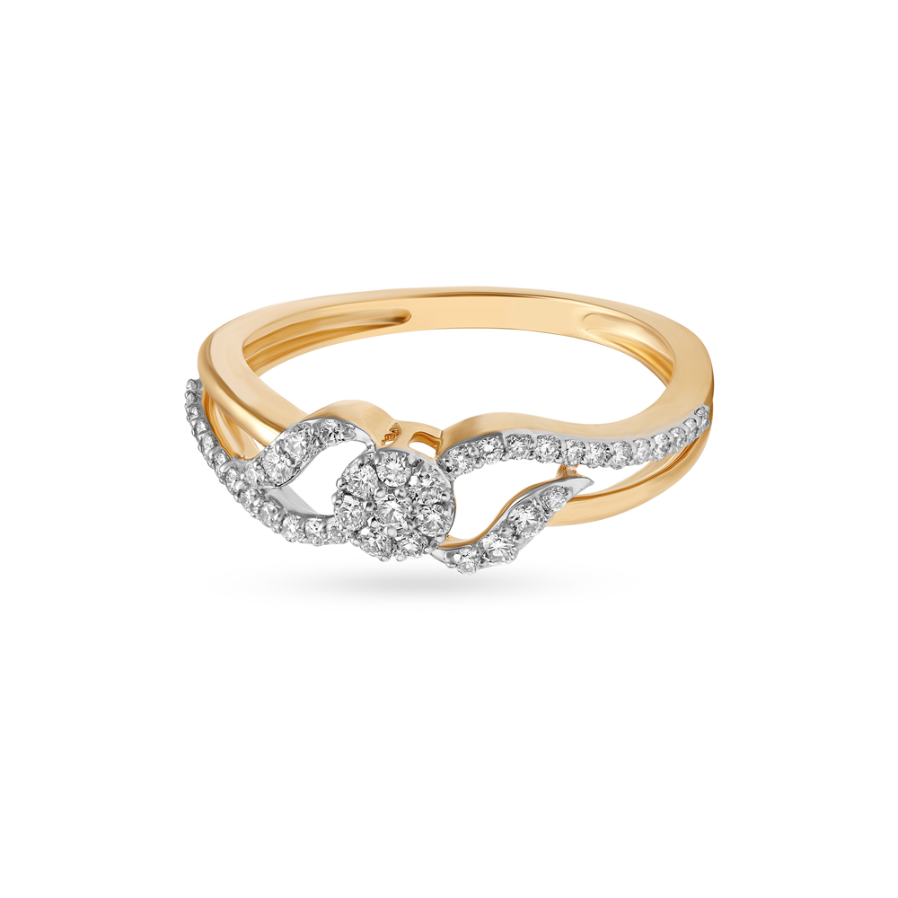 Heavenly Crossover Diamond Finger Ring