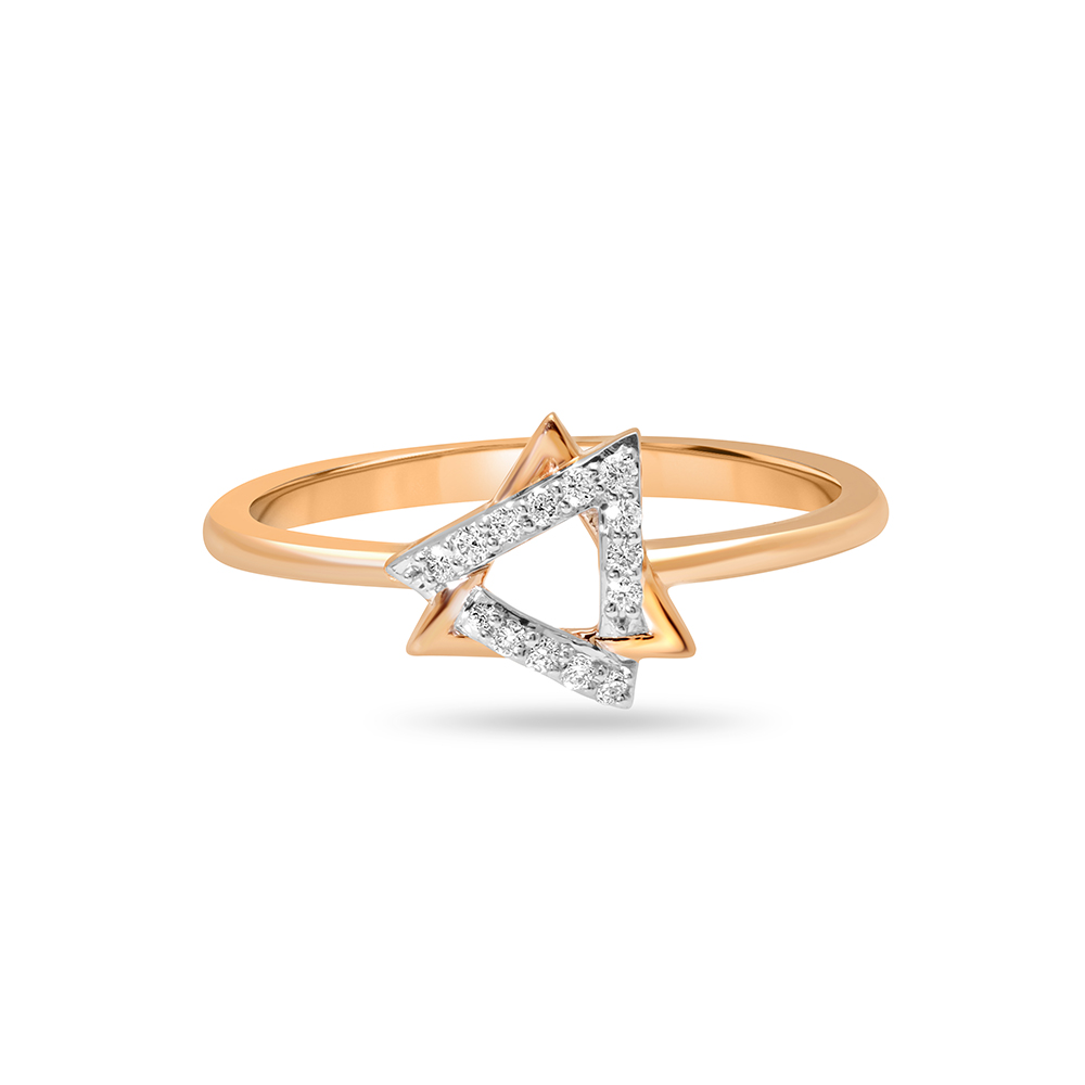 14KT Rose Gold Twinning Trinket Diamond Finger Ring