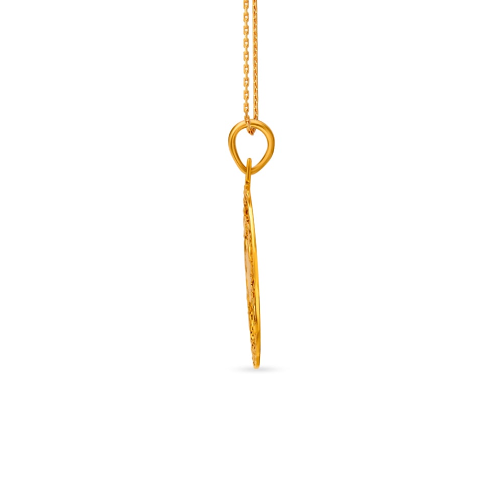 Cancer Zodiac Laser Cut High Polish Gold Pendant