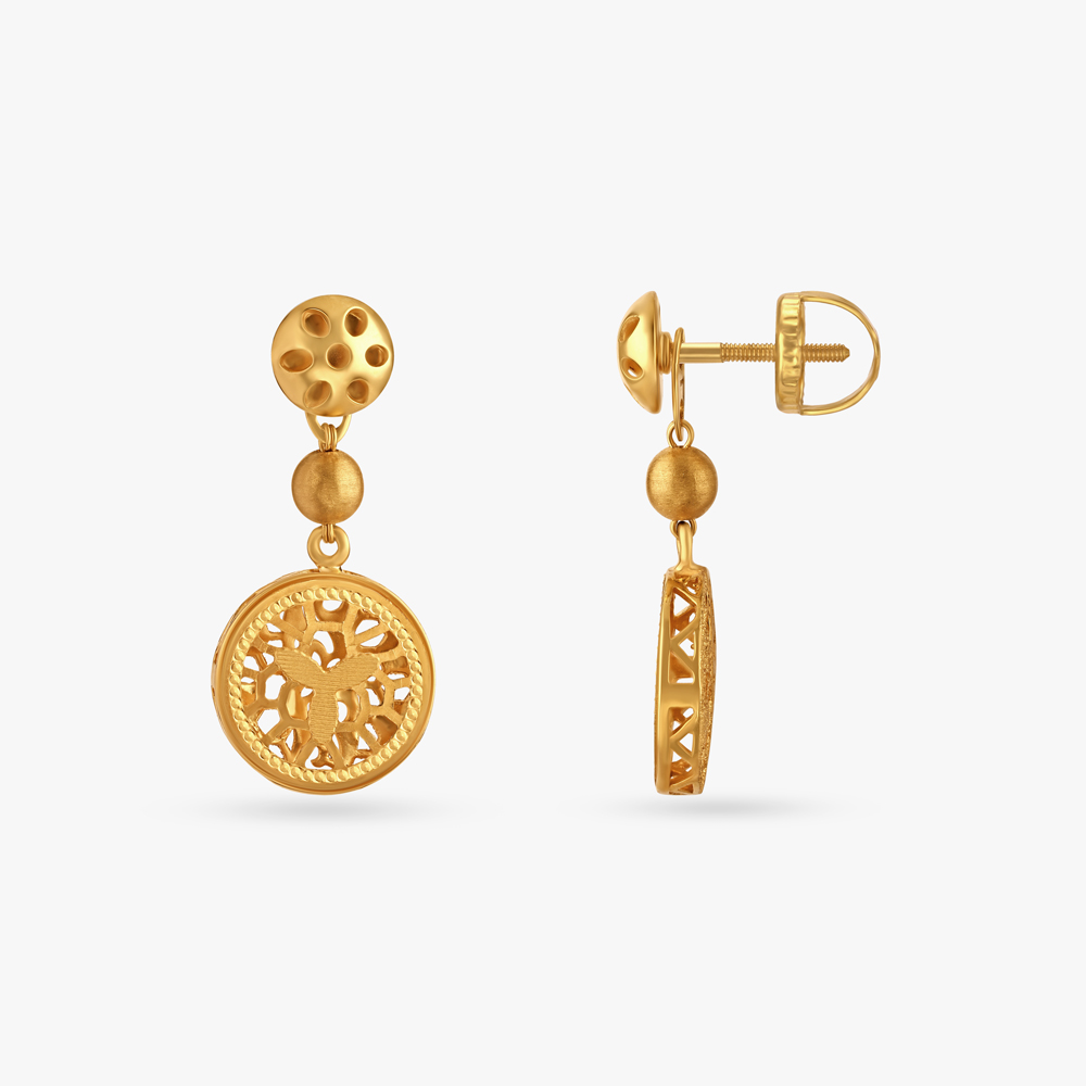 Mesh Coin Drop Earrings