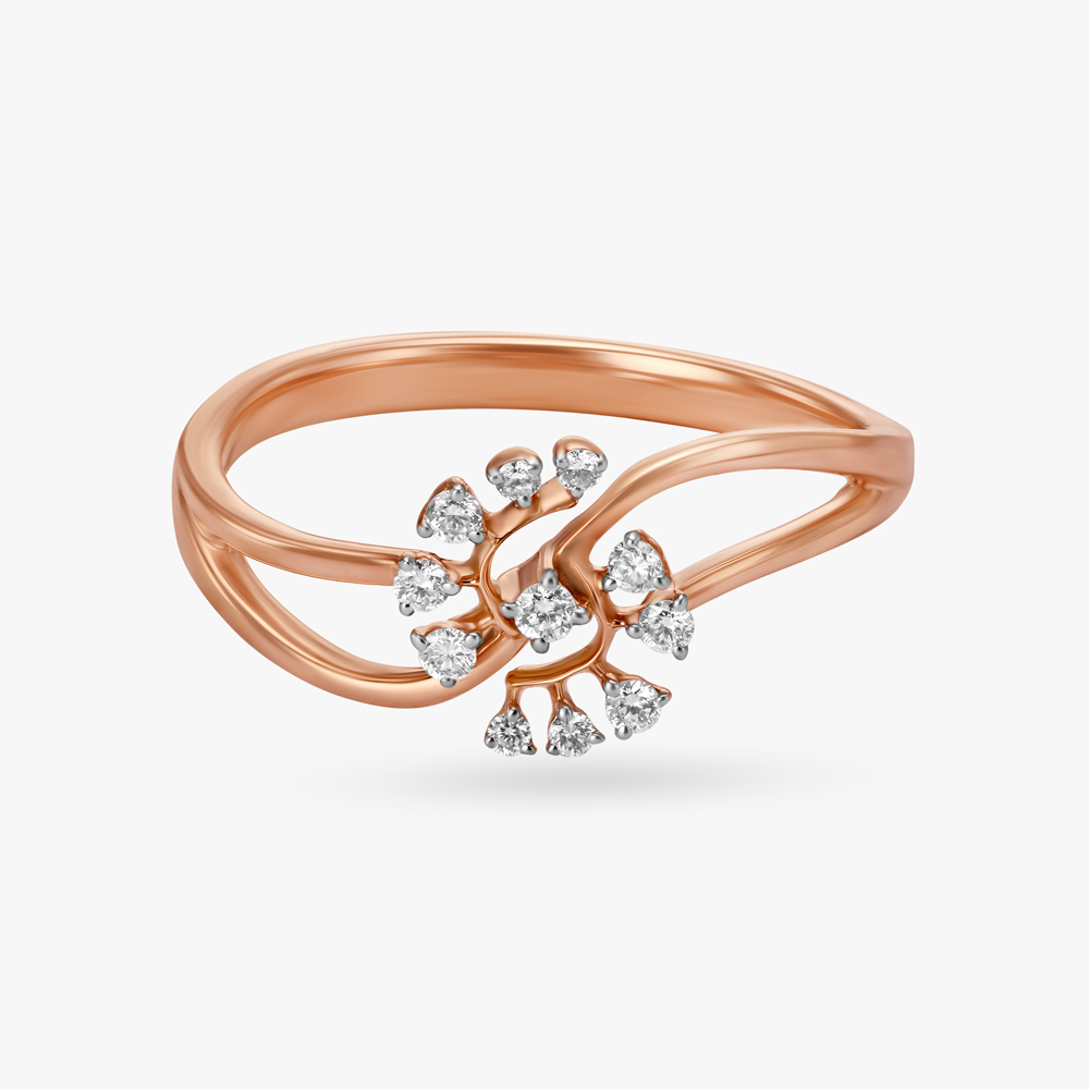 Graceful Crossover Diamond Ring