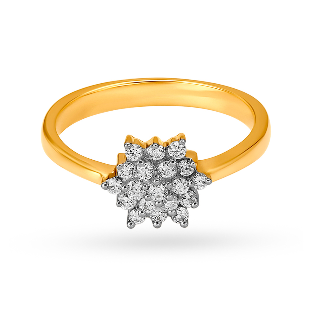 Flawless Asterisk 18 Karat Gold And Diamond Ring