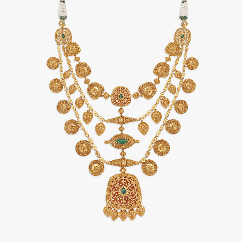 Lustrous Chandak Ras Rawa Layered Necklace Set