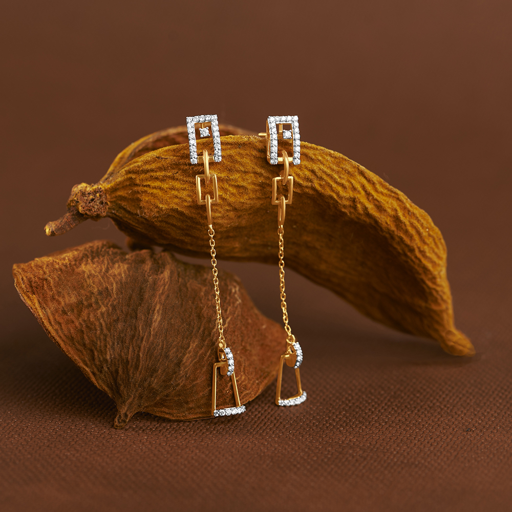 Classy Edgy Diamond Drop Earrings