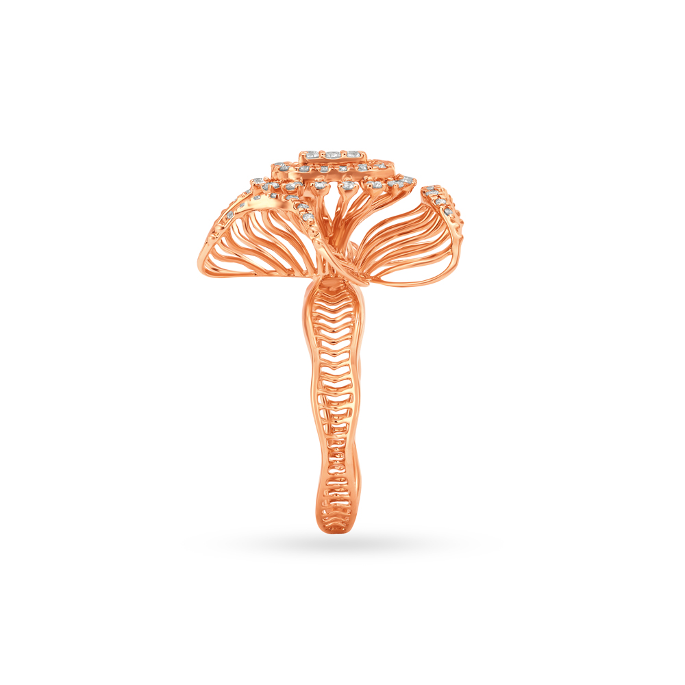 Mesmerising Floral Rose Gold Finger Ring