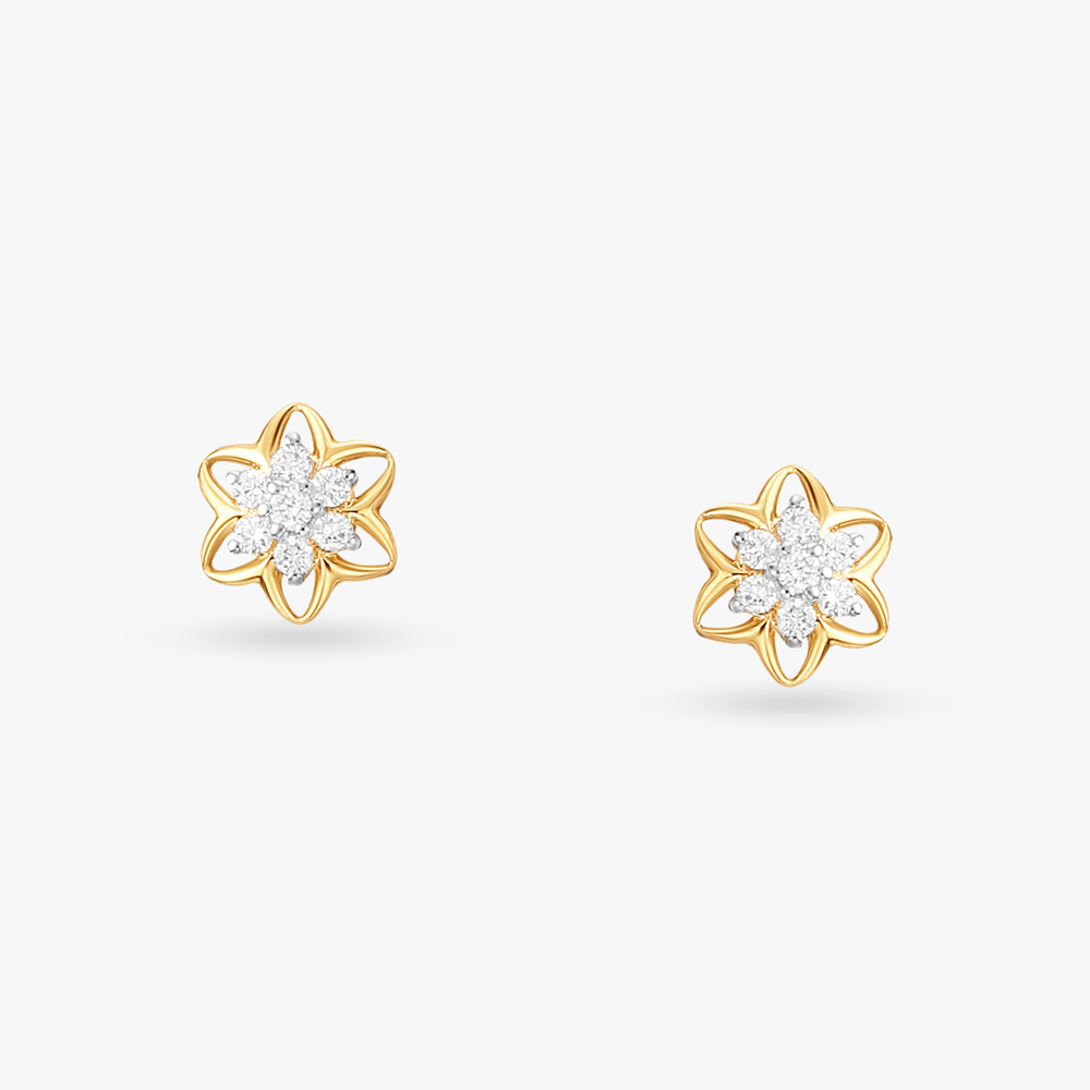 Stellar Sparkle Diamond Stud Earrings
