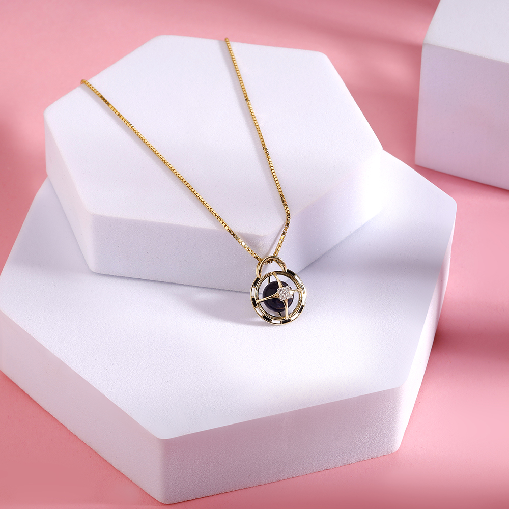 Eclipse Poise Reversible 14KT Diamond Pendant