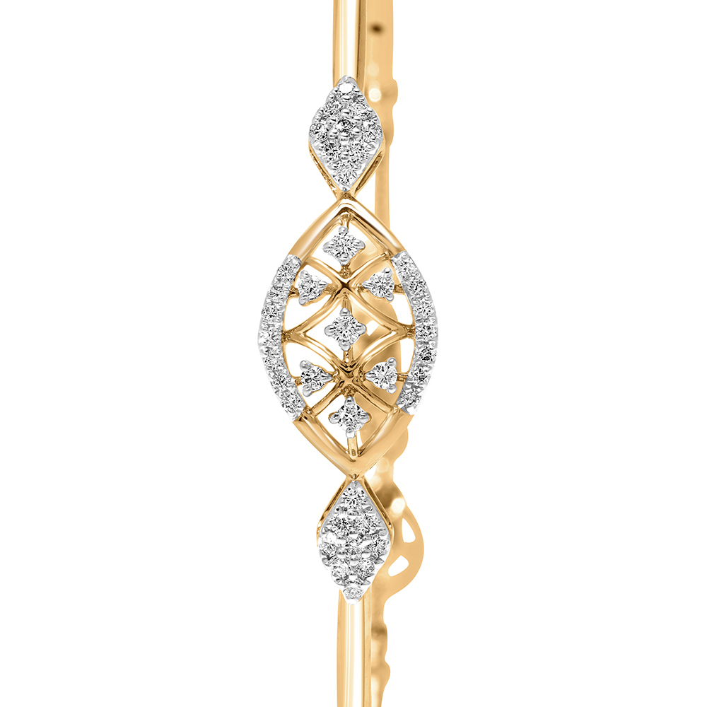 14KT Yellow Gold Droplet Diamond Bangle