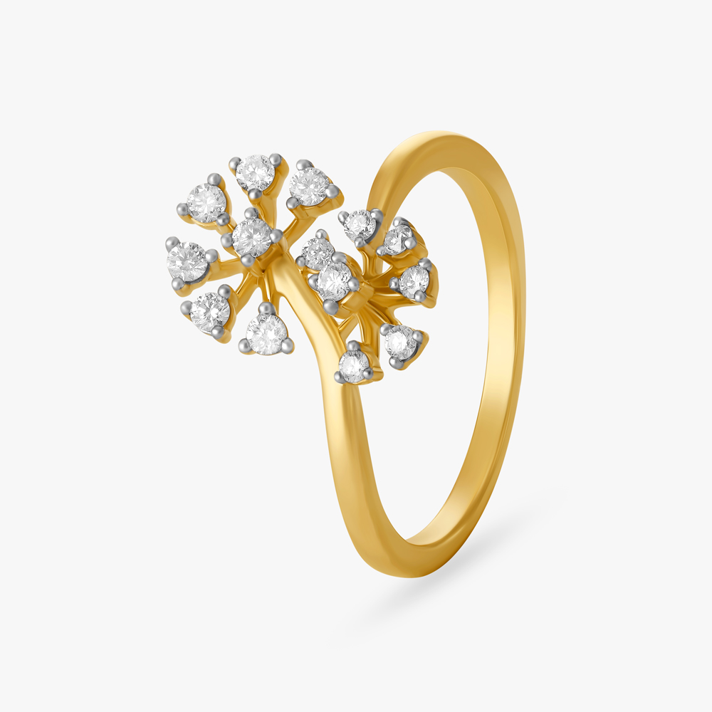 Petite Floral Diamond Ring