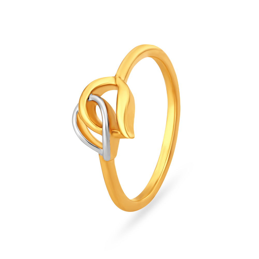 Linked Leaf Style Gold Finger Ring