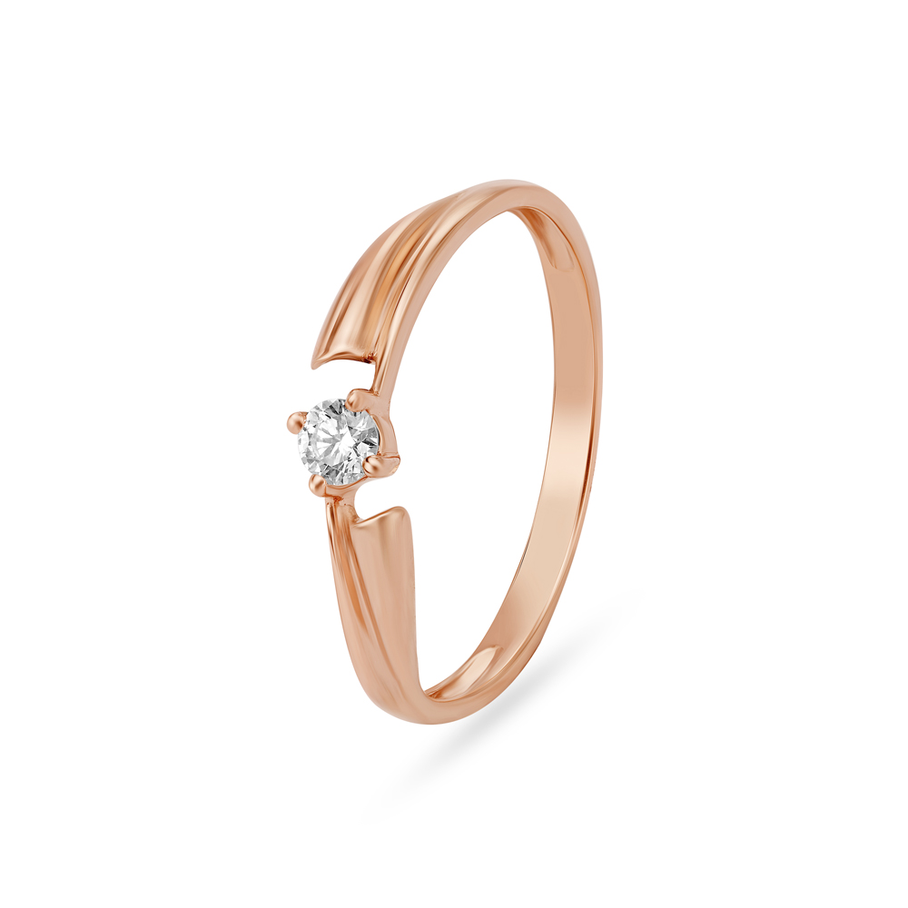 Sparkling Single Stone Finger Ring