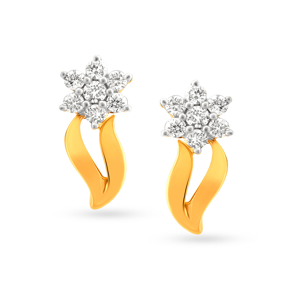 Traditional Seven Stone Stud Earrings