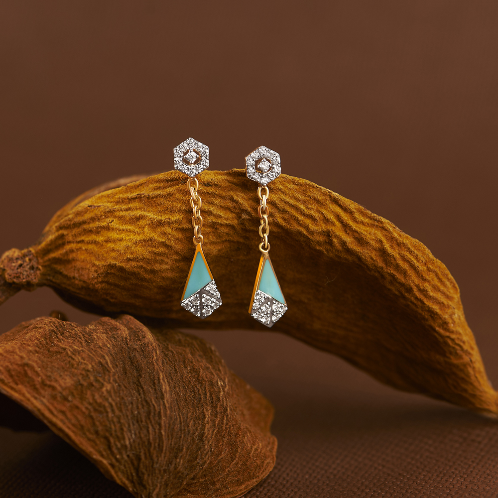 Contemporary Glam Diamond Drop Earrings