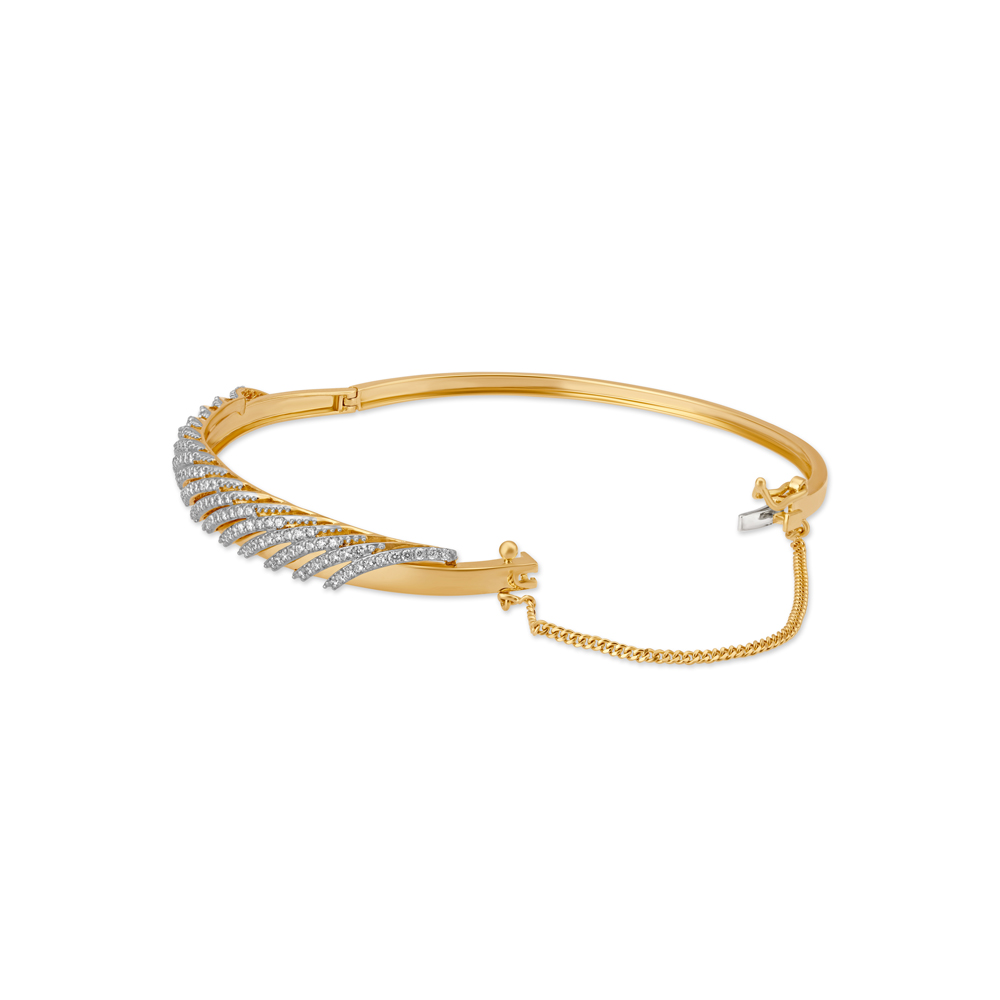 Enchanting Striped Diamond Bangle