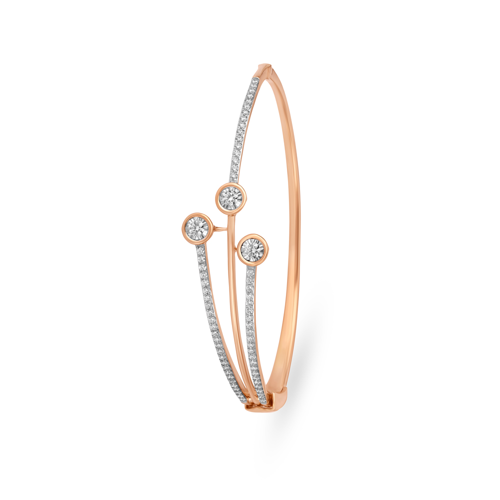 Stunning Diamond Bangle With Three Central Stones