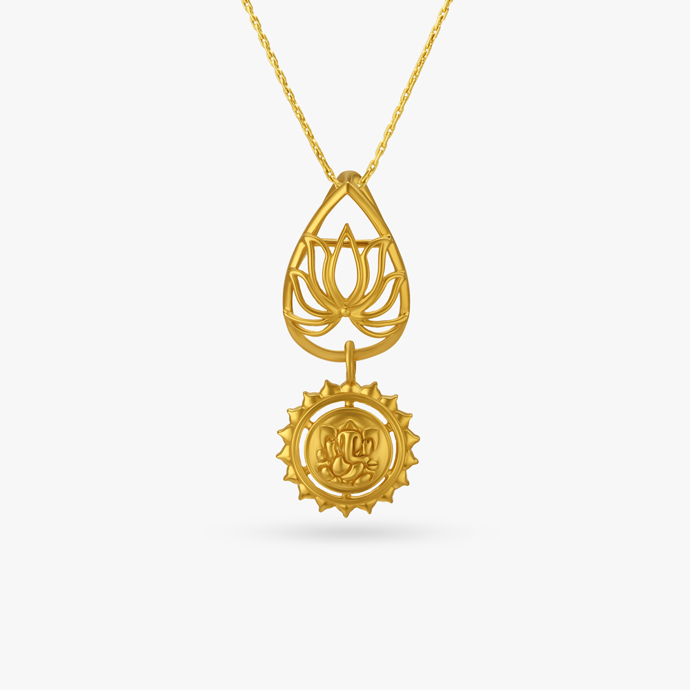 Charming Lord Ganesha Lotus Pendant