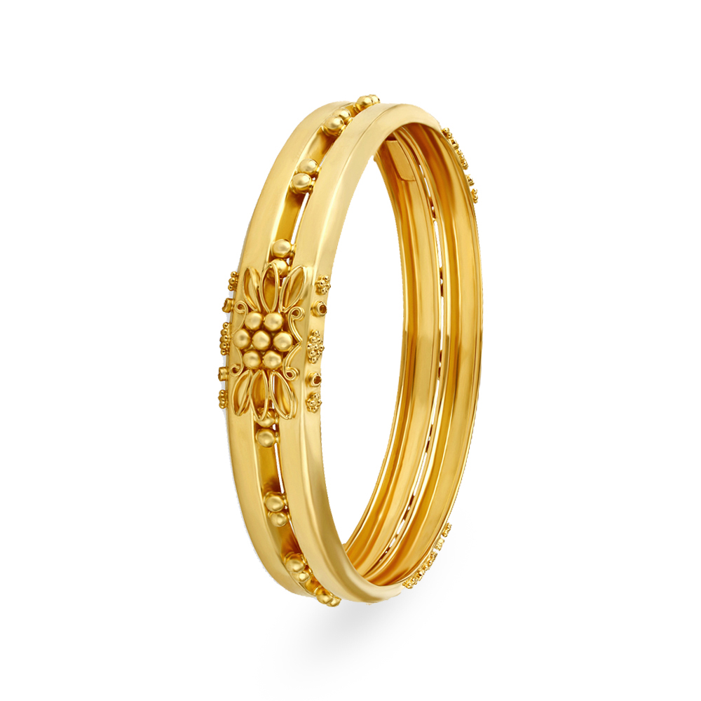 Floral Gold Bangles
