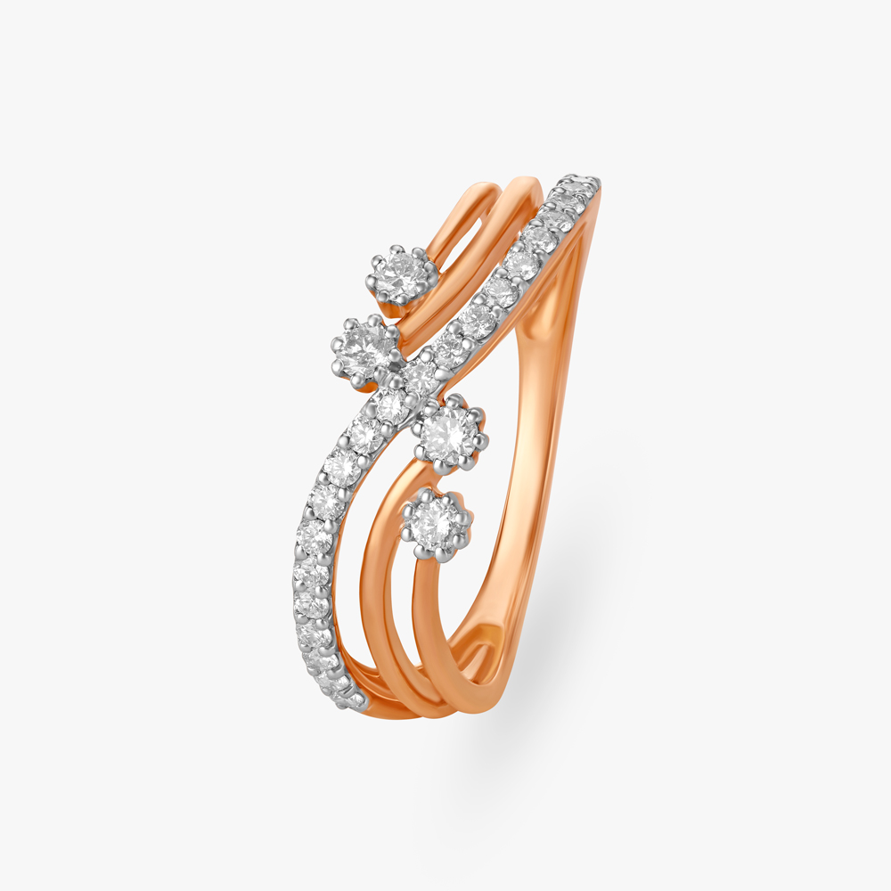 Minimal Crossover Diamond Ring