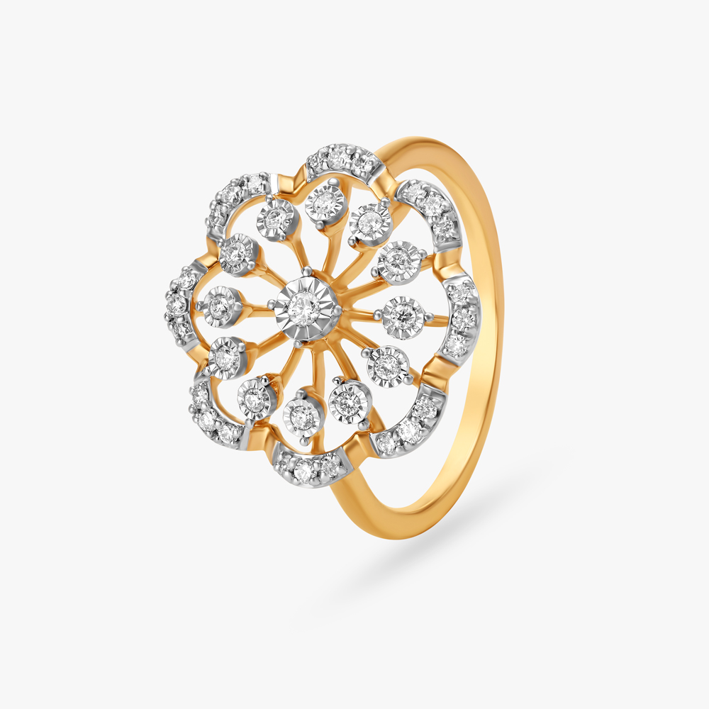 Shimmering Floral Diamond Ring