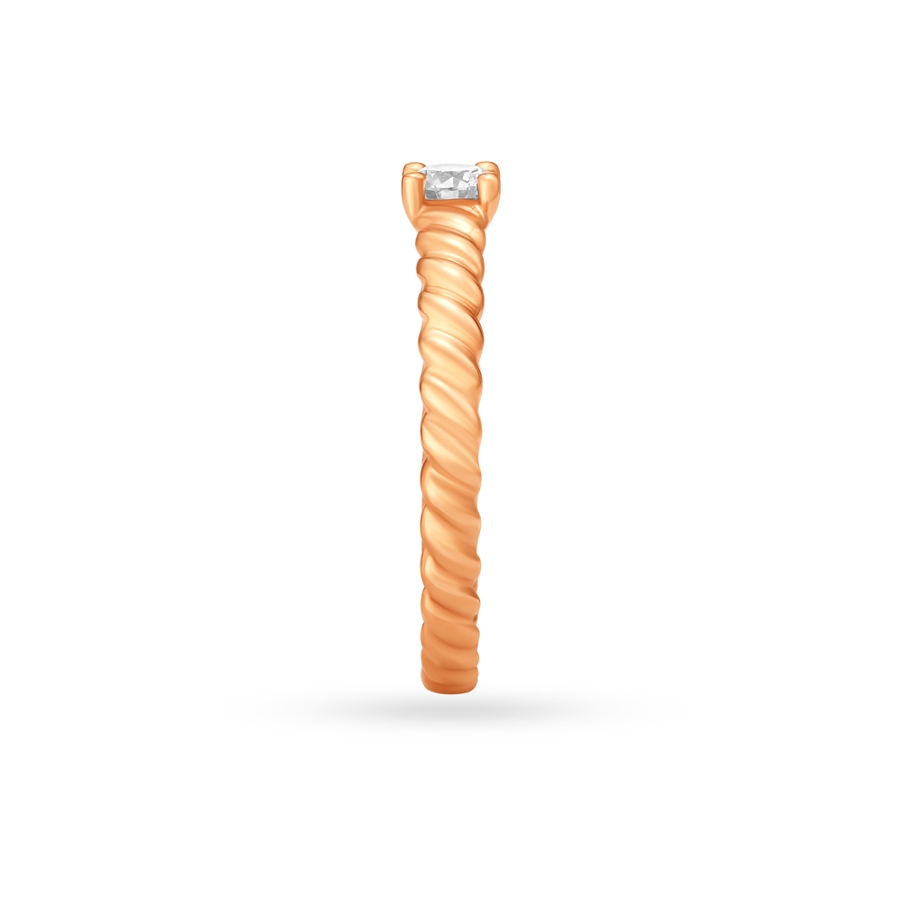 Sleek Single Stone Diamond Finger Ring