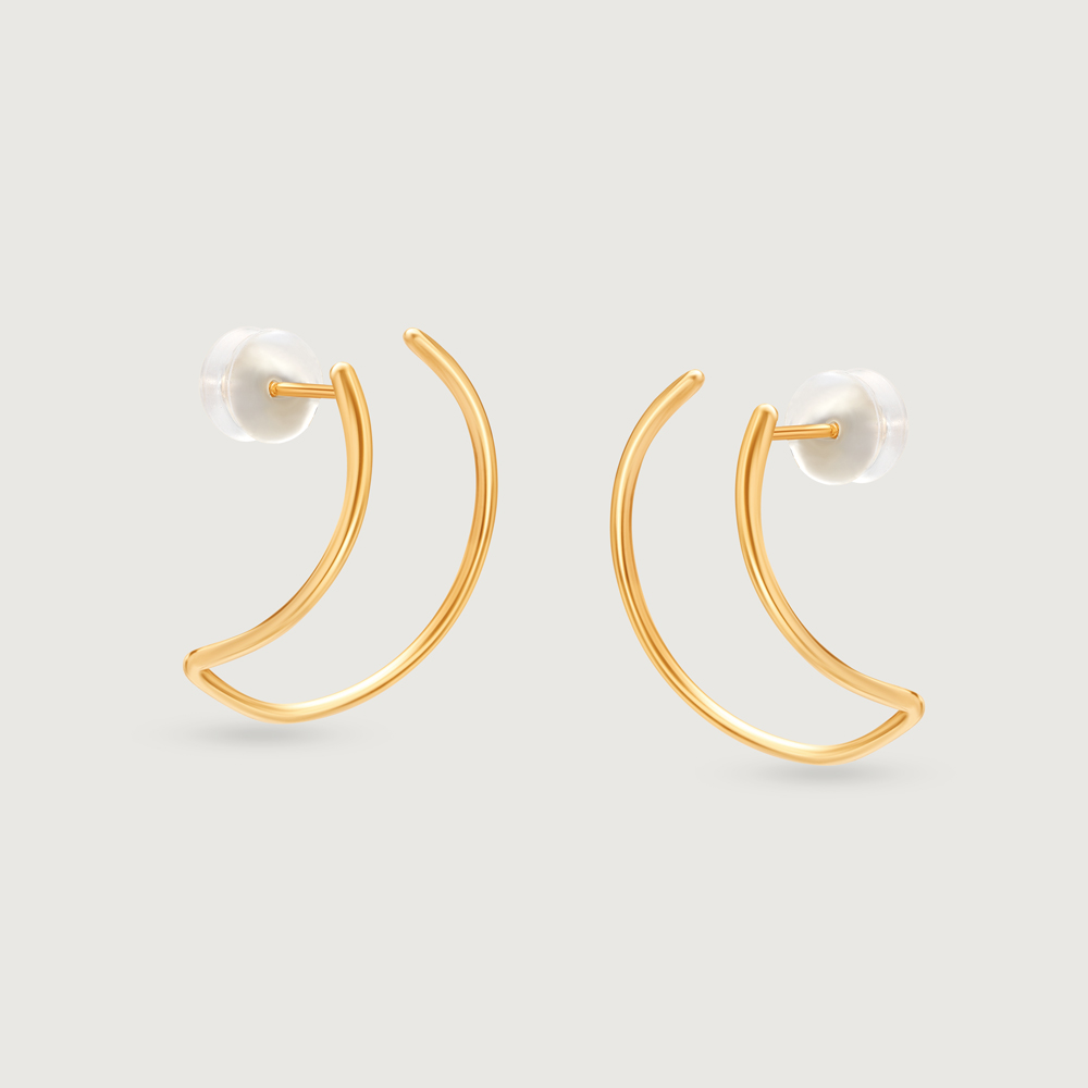 Enchanted Moonbeam Arc Hoop 14KT Earring