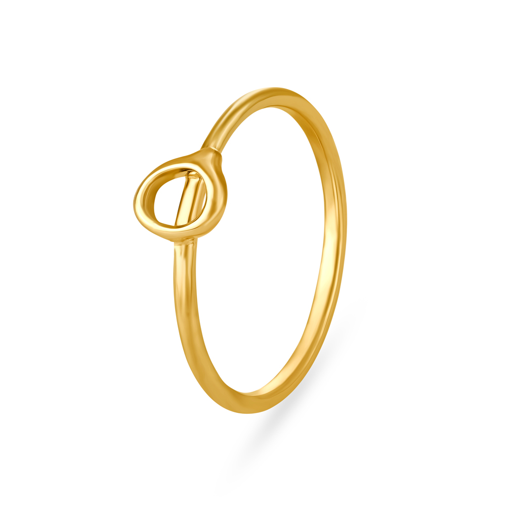 Letter Q 14KT Yellow Gold Initial Ring