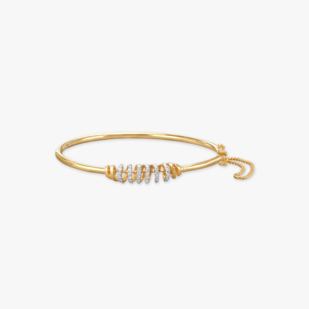 Coiled Sparkle Diamond Bangle