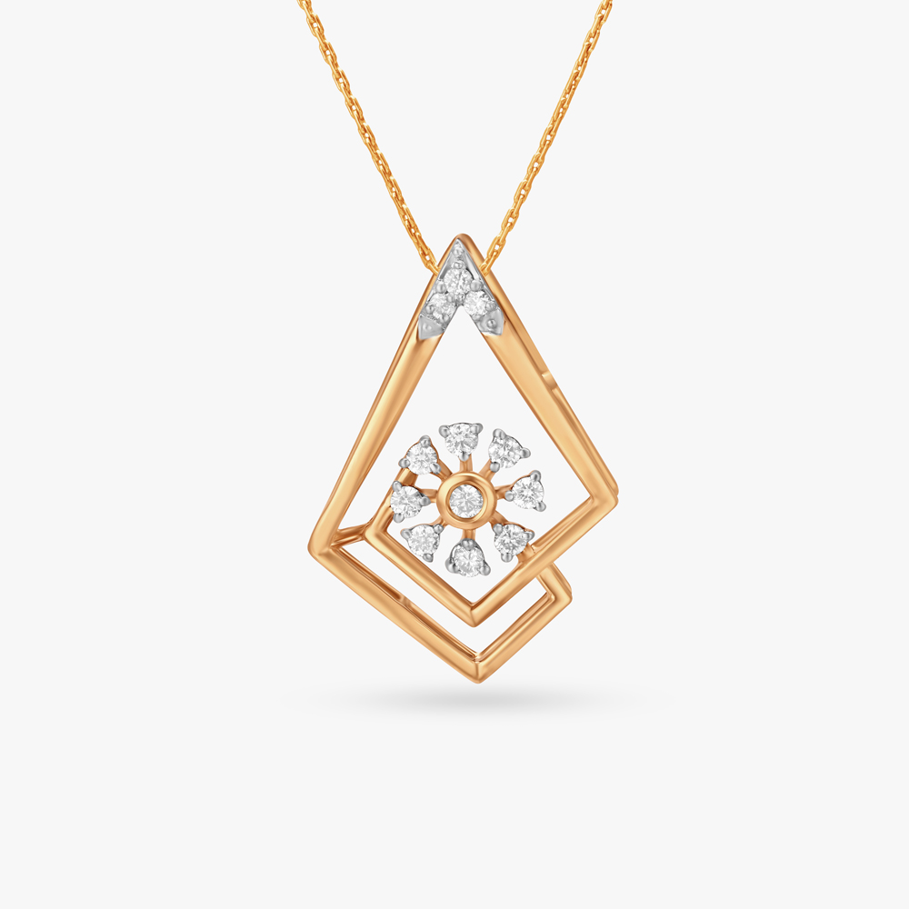 Luminous Spiral Diamond Pendant and Earrings Set