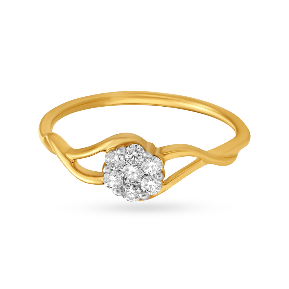 Wavelike Cluster Finger Ring