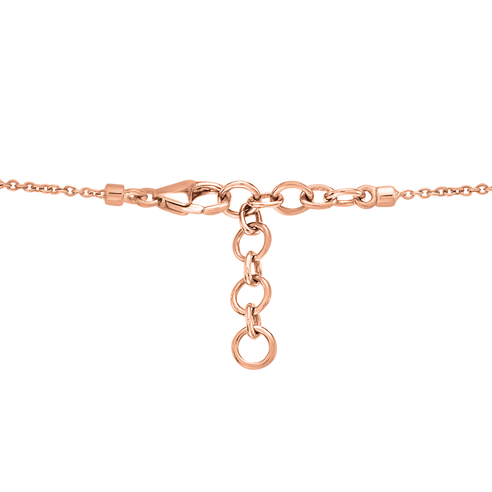 14 KT Rose Gold Minimal Block Diamond Necklace