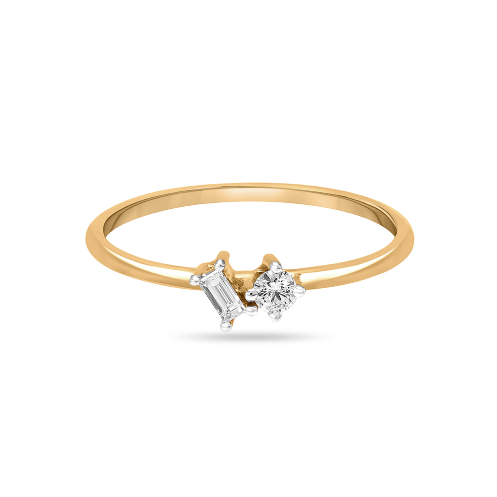 18KT Yellow Gold Two Stone Diamond Ring