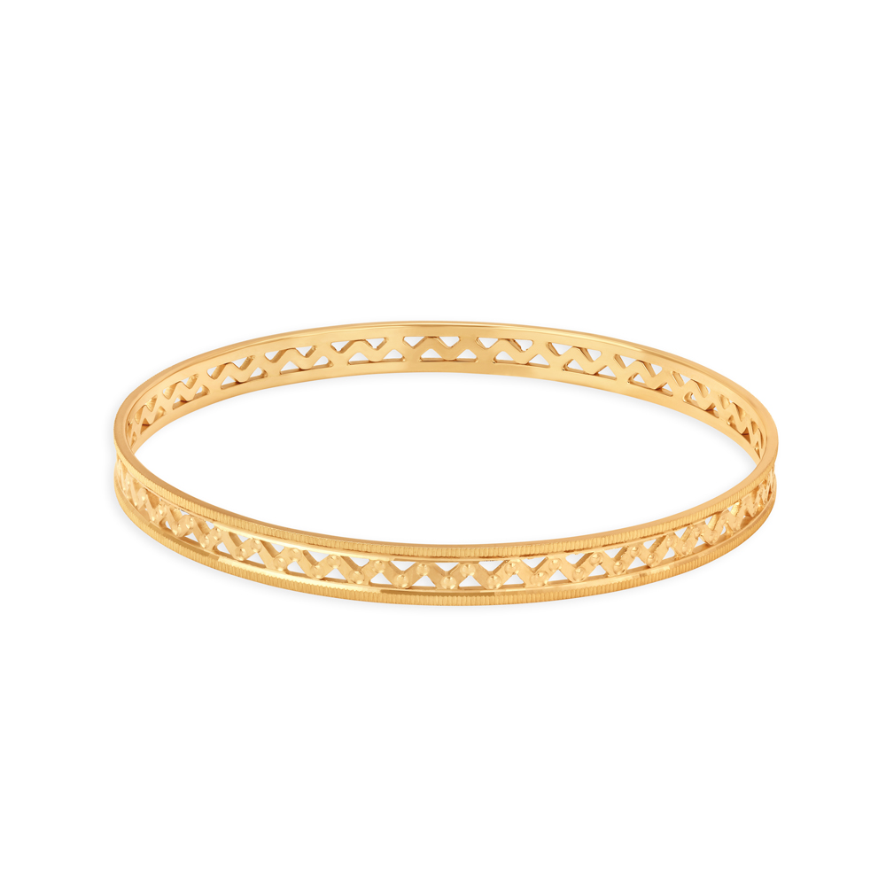 Classic Mesh Pattern Gold Bangle