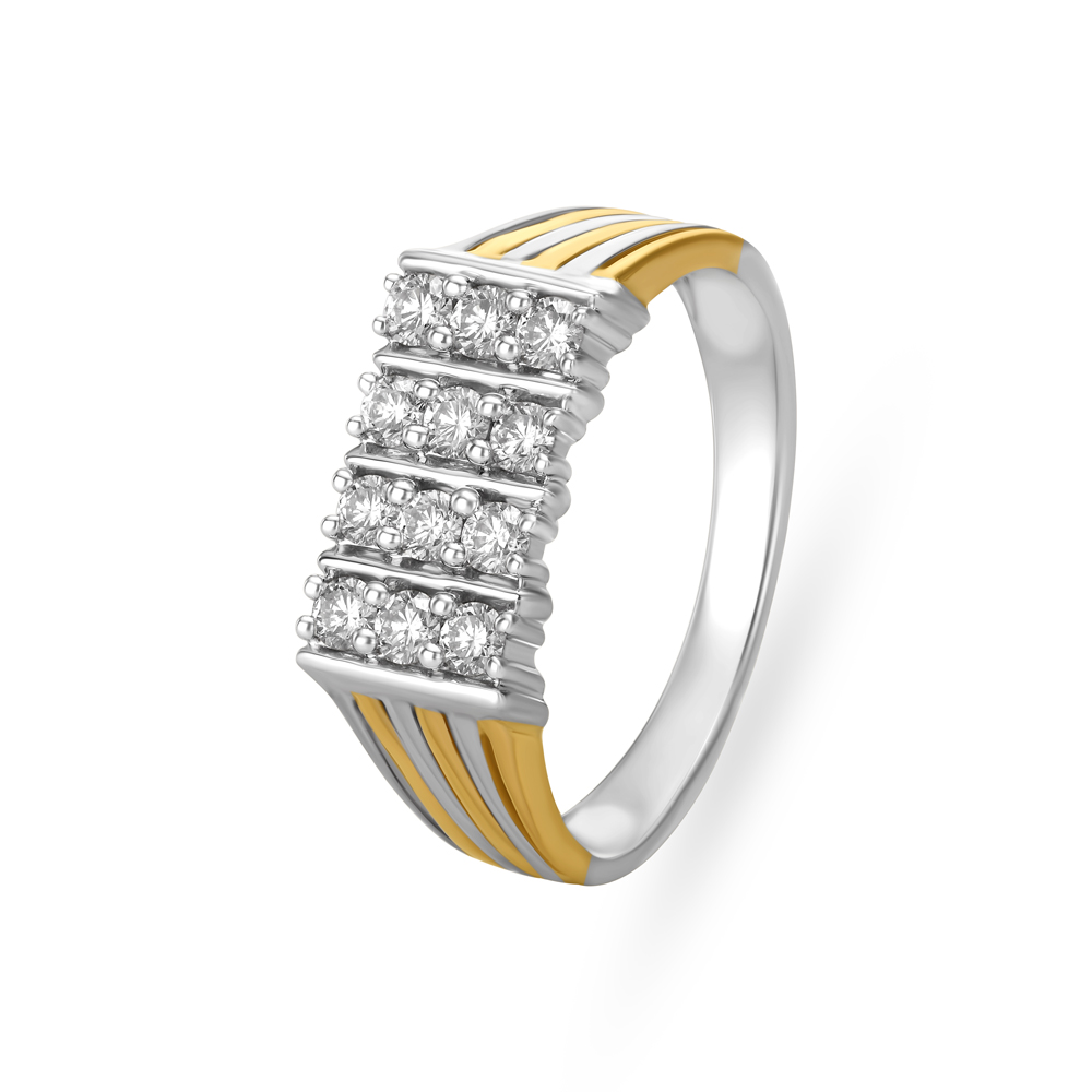 Beguiling Rectangle Motif Diamond Finger Ring For Men