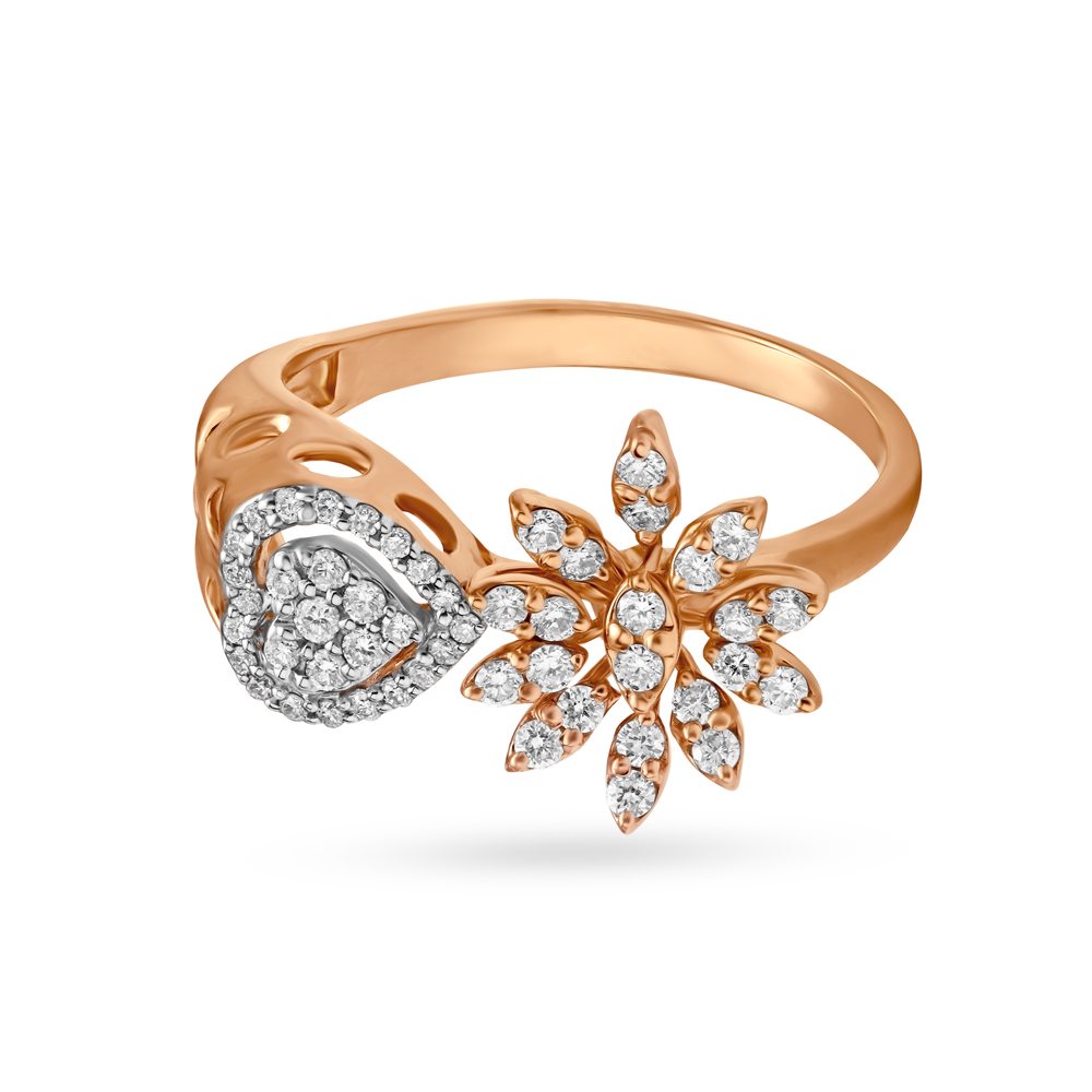 Romantic Daisy Diamond Finger Ring